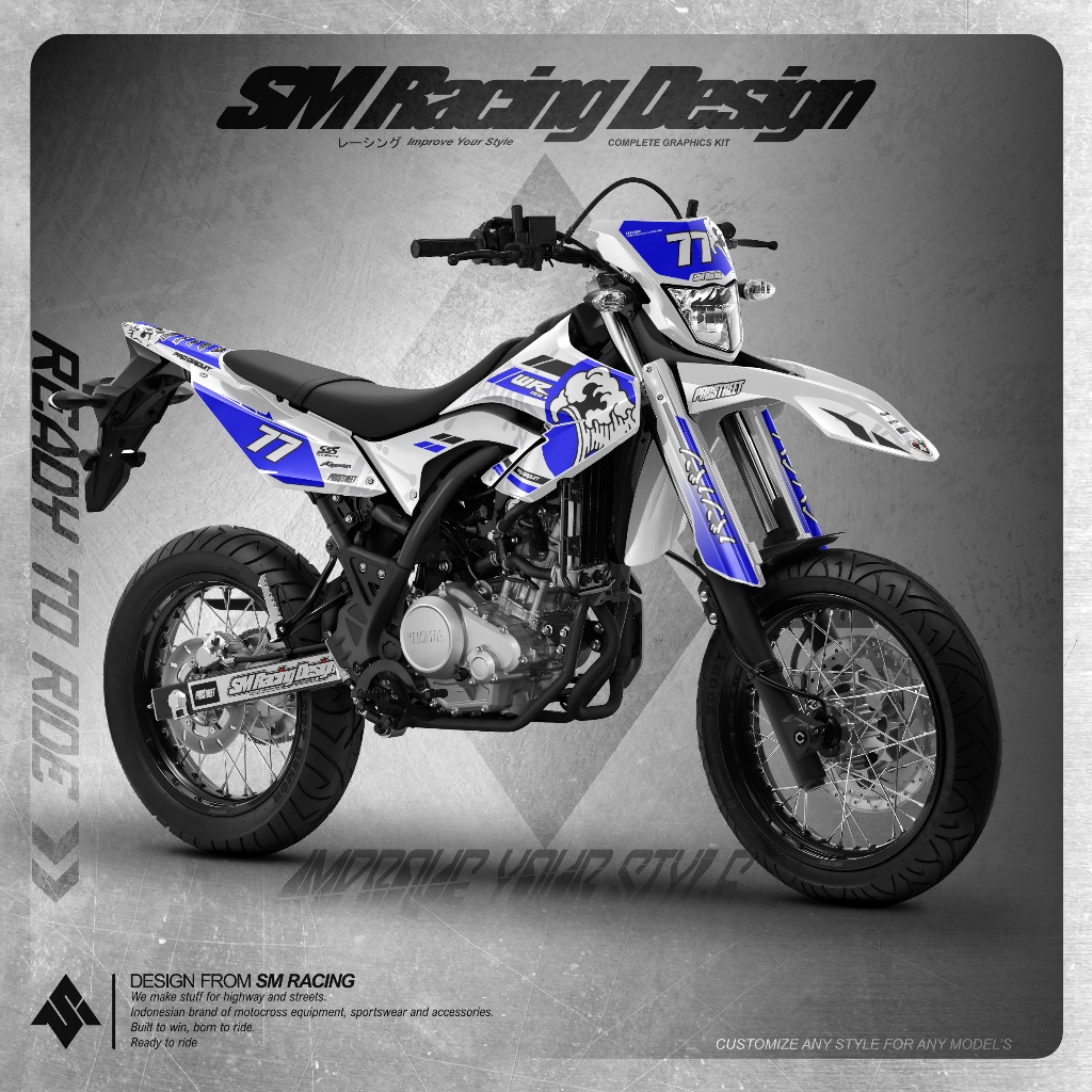 Jual Decal Stiker Wr 155 R Full Body Supermoto Warna Putih Biru Keren ...