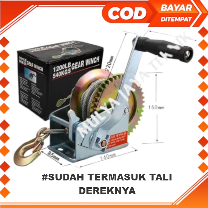 Jual Special Pr Katrol Hand Winch 8 LBS Katrol Derek Manual 36 Kg ...