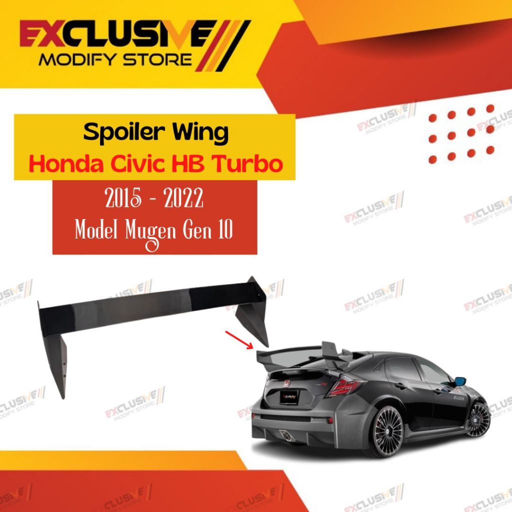 Jual HONDA CIVIC HB TURBO 1,5 HATCHBACK FK7 FK8 SPOILER WING MUGEN STYLE | Shopee Indonesia