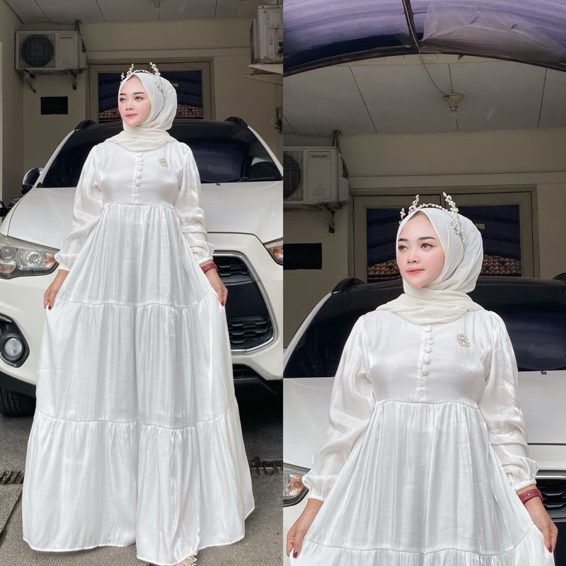 Jual Medina Shimer gamis / Dress shimer / Shimer silk / dress kekinian ...