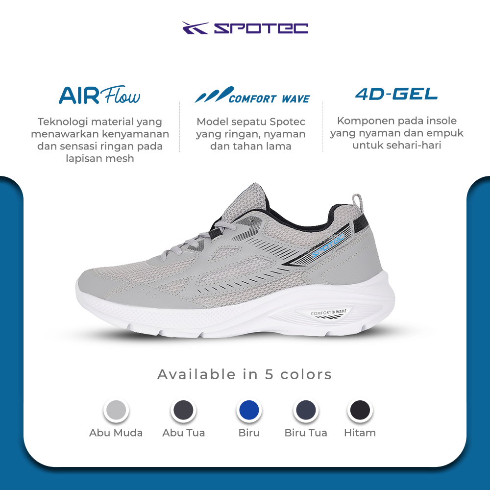 Jual Spotec Sepatu Running Harvey Abu Muda - Putih | Sepatu Sport Pria ...