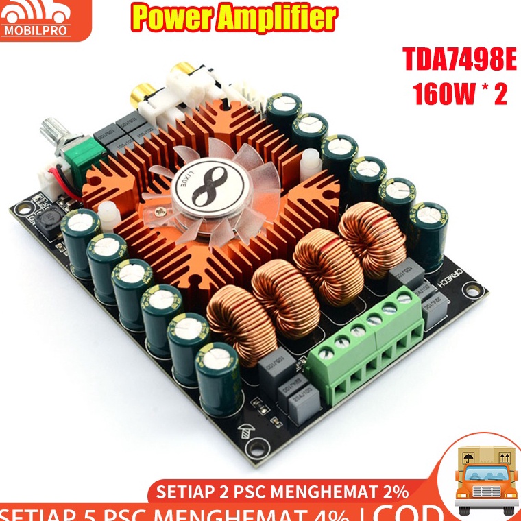 Jual HC TDA7498E daya tinggi digital power amplifier papan 2HIFI stereo daya tinggi 16W 2 ...