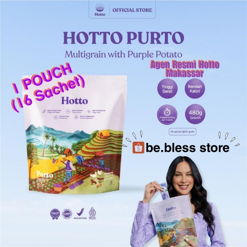 Jual Hotto Purto Multigrain with Purple Potato 1 Pouch 16 sachet Ubi ...
