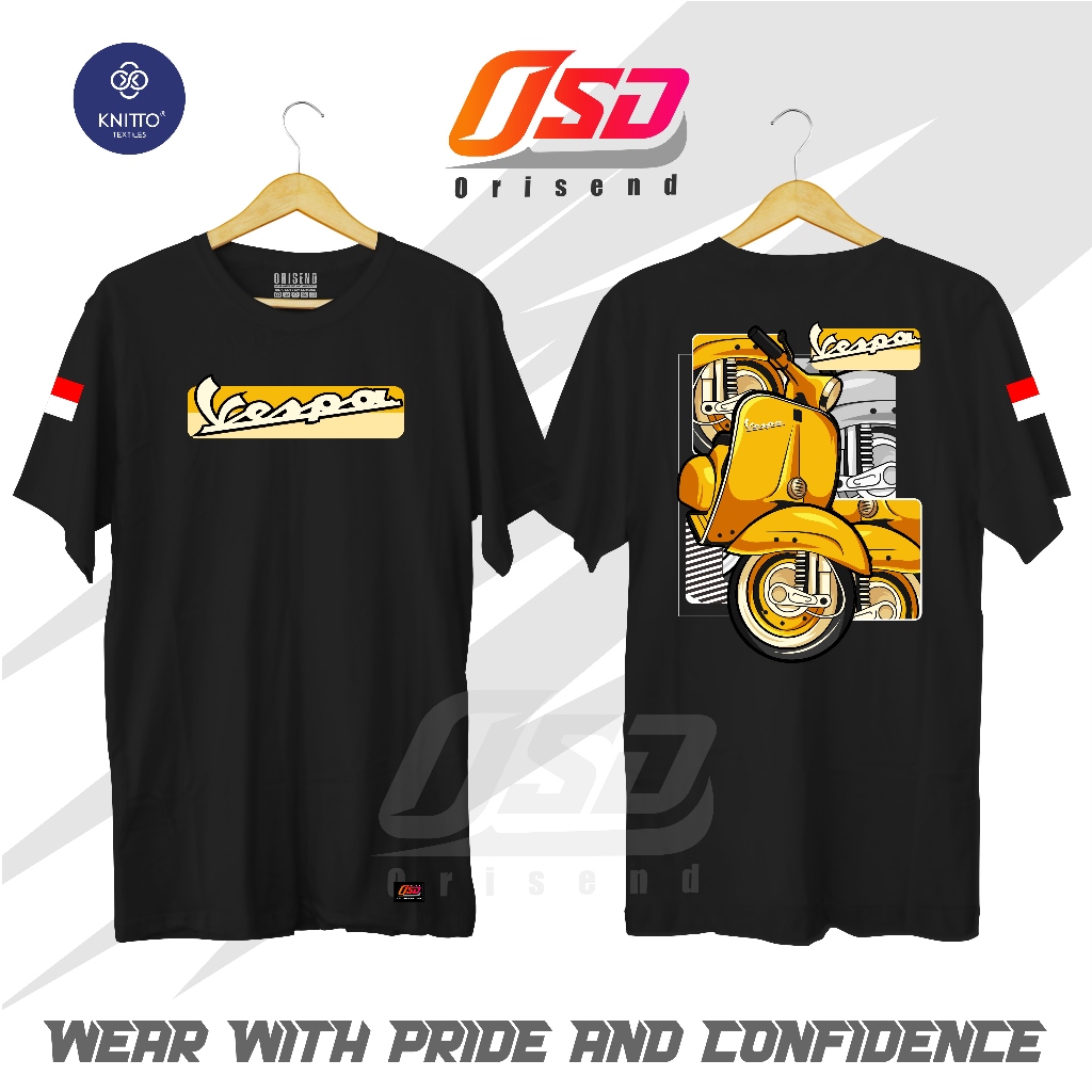 Jual ORISEND KAOS MOTIF MOTOR VESPA DESAIN TERBARU BAHAN KATUN TEBAL ...