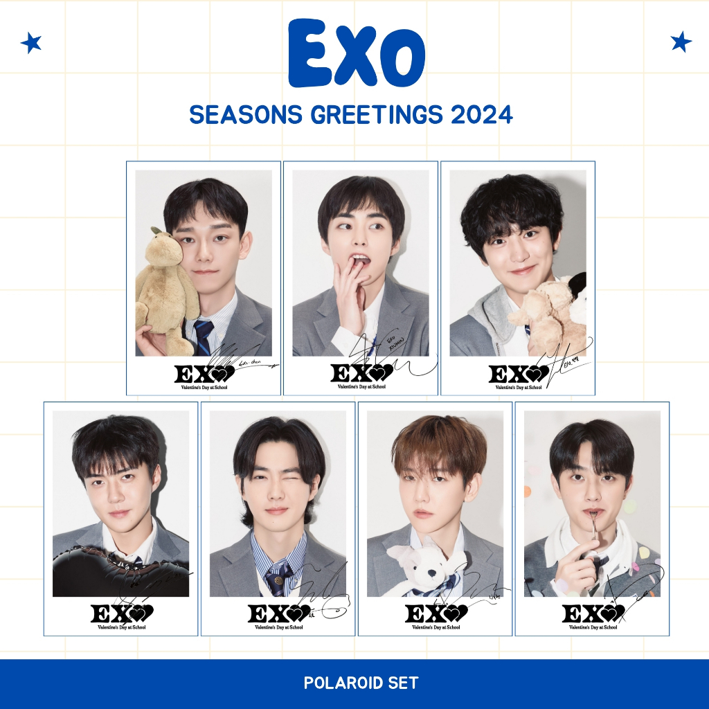 Jual POLAROID EXO SEASONS GREETINGS 2024 (ISI 7 PCS + LAMINASI 2 SISI ...