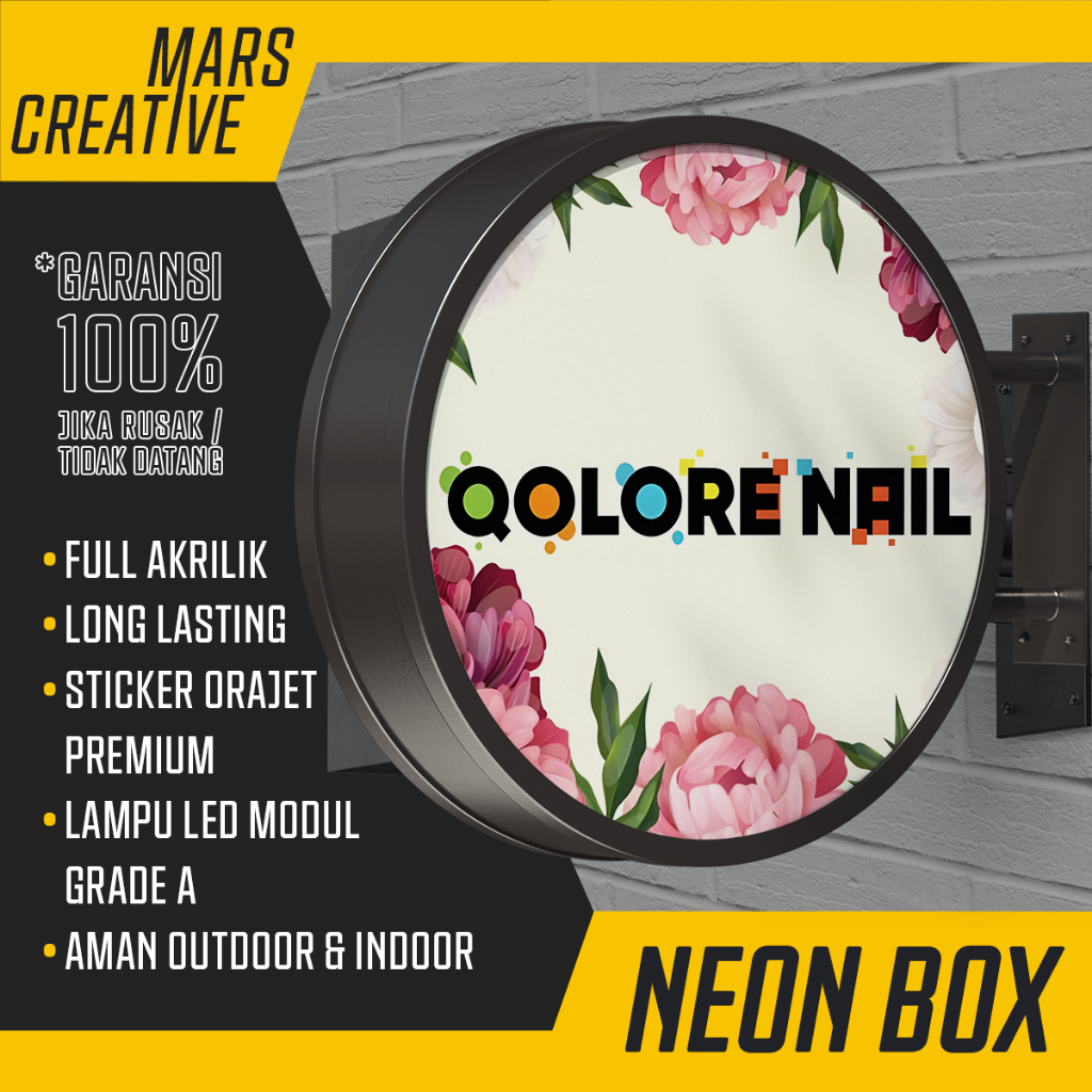 Jual Neon Box Indoor Outdoor Ukuran 60cm x 80cm Premium Custom 2 Sisi ...