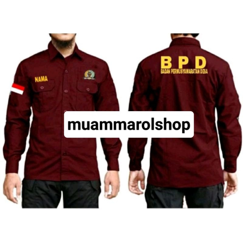 Jual kemeja BPD pdl lengan panjang seragam pdh BPD full bordir | Shopee Indonesia