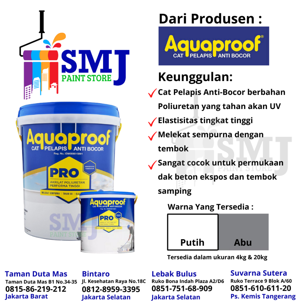 Jual CAT PELAPIS DINDING ANTI BOCOR WATERPROOFING DAK BETON AQUAPROOF ...