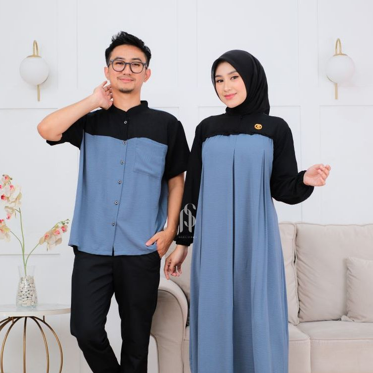 Jual SARIMBIT SET Gamis dan Kemeja Baju Couple Pasangan Lebaran 2024 ...