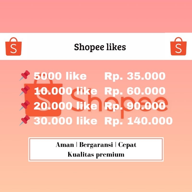 Jual Shopee like premium | Shopee Indonesia