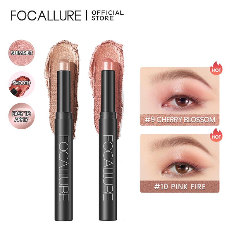 Jual FOCALLURE Eyeshadow Pen Shimmer Eyeshadow Palette Soft Powder ...