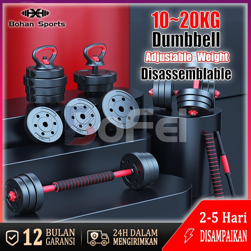 Jual Bofei-Barbel Dumbell Set 20KG /15KG/10KG Peralatan Fitness Barbel Set Dengan Perlindungan ...