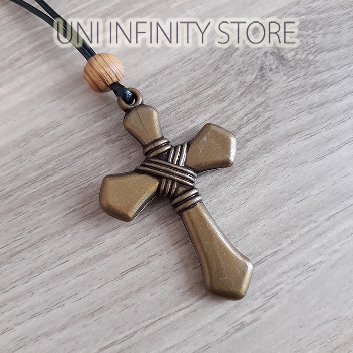 Jual JWNE0624 Kalung Tali Korea Salib Besar Emas Unisex Pria Wanita ...