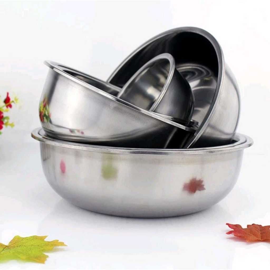 Jual Baskom set 6pcs ukuran berbeda 18-28cm/ 14-24cm/ baskom stainless serbaguna | Shopee Indonesia