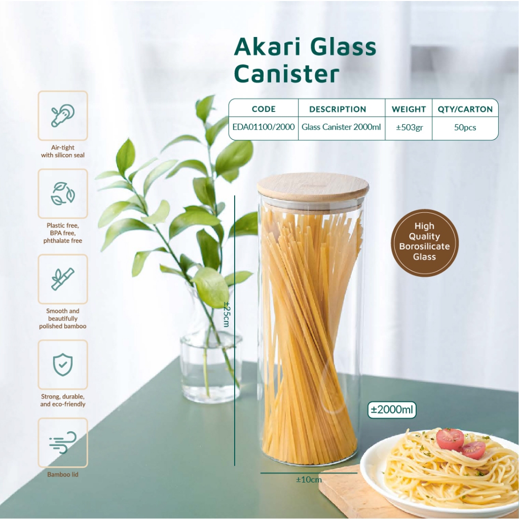 Jual Toples Kaca Bulat Storage Jar Borosilicate Kedap Udara ( dia 8.5 ...