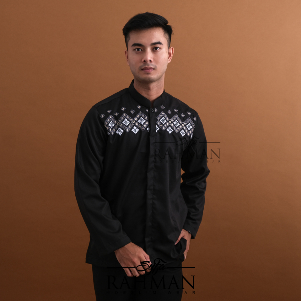 Jual Syfa Rahman - Baju Kemeja Koko Bordir Lengan Panjang Katun Mirza ...