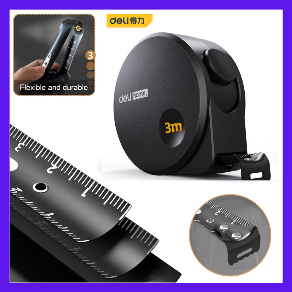 Jual Deli Home Meteran Roll High Precision Self Lock Tape Measure 16mm 3M Deli Home Meteran Roll ...