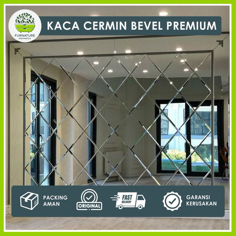 Jual kaca cermin bevel Tebal 3MM kaca bevel kaca dekorasi dinding kaca ...