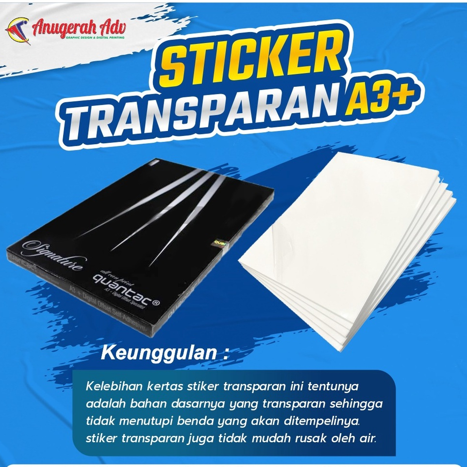 Jual STICKER TRANSPARANT A3+ | STIKER TRANSPARAN A3+ | BAHAN STICKER ...