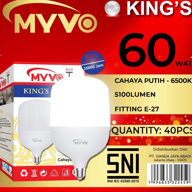 Jual MYVO KINGS BULB T 6W LAMPU BOHLAM KAPSUL TABUNG TERMURAH HEMAT ...