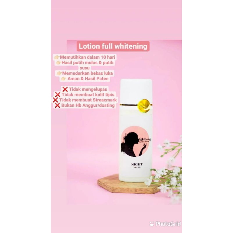 Jual ORIGINAL LOTION NIGHT FULL WHITENING 50X LEBIH CEPAT MEMUTIHKAN ...