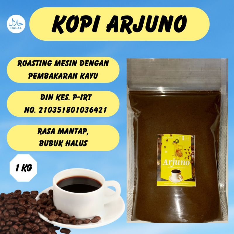 Jual Kopi Bubuk Arjuno 1 kg Jenis Robusta Rasa Nikmat Sedap | Shopee ...