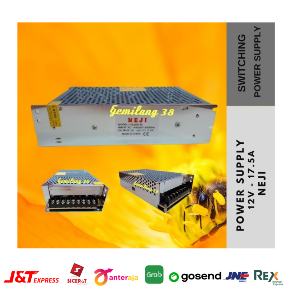 Jual AC to DC 12V 17A / Switching Adaptor Power Supply Jaring 12 V 17,5 ...