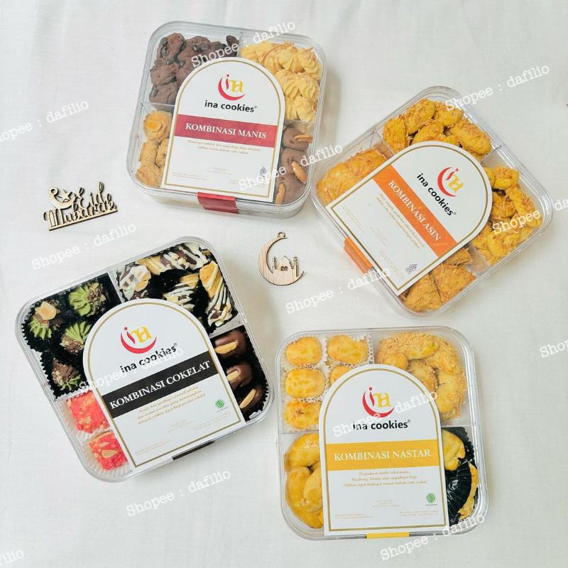 Jual Kue Kering Ina Cookies Kombinasi Nastar Coklat Manis Asin | Shopee ...