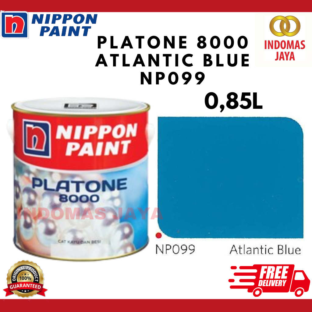 Jual NIPPON PAINT PLATONE 8000 ATLANTIC BLUE NP099 0,85L | Shopee Indonesia