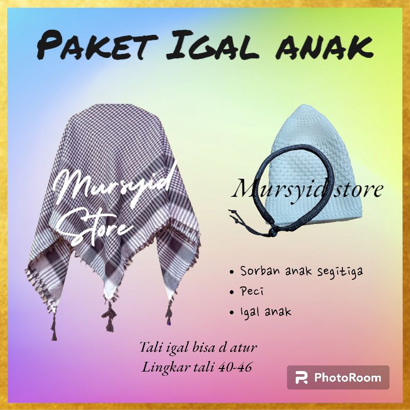 Jual Paket igal anak laki laki / Igal anak / sorban anak / surban arab ...
