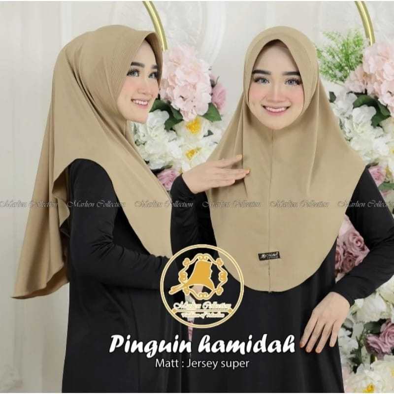 Jual Hijab Bergo Hamidah Jilbab Instan Oval Pinguain Khimar Jersey Kerudung Sport Jumbo Size M ...