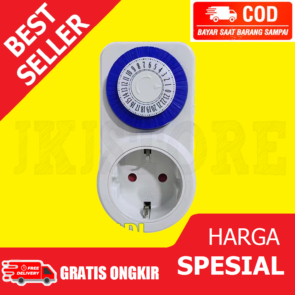 Jual Timer Listrik Switch ON OFF Stop Kontak Alat Pengatur Waktu Manual ...