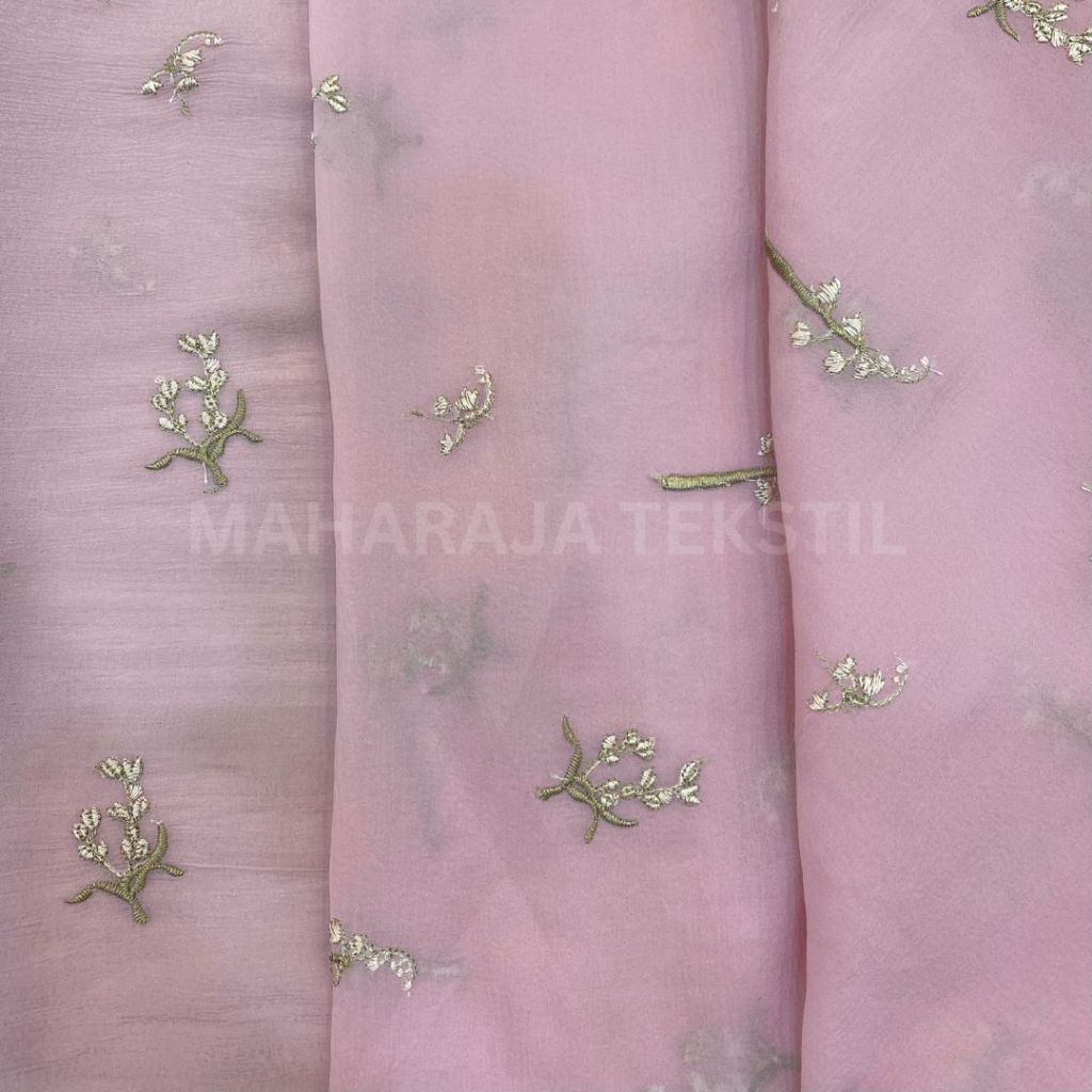 Jual Kain Organza Emb / Organza Motif Bordir / Organza Corak Bunga ...