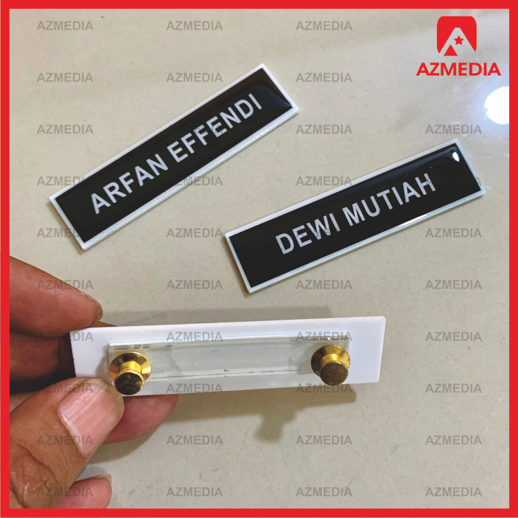 Jual Nametag Papan Nama Dada Name Tag Akrilik Peniti Magnet Peniti Paku ...