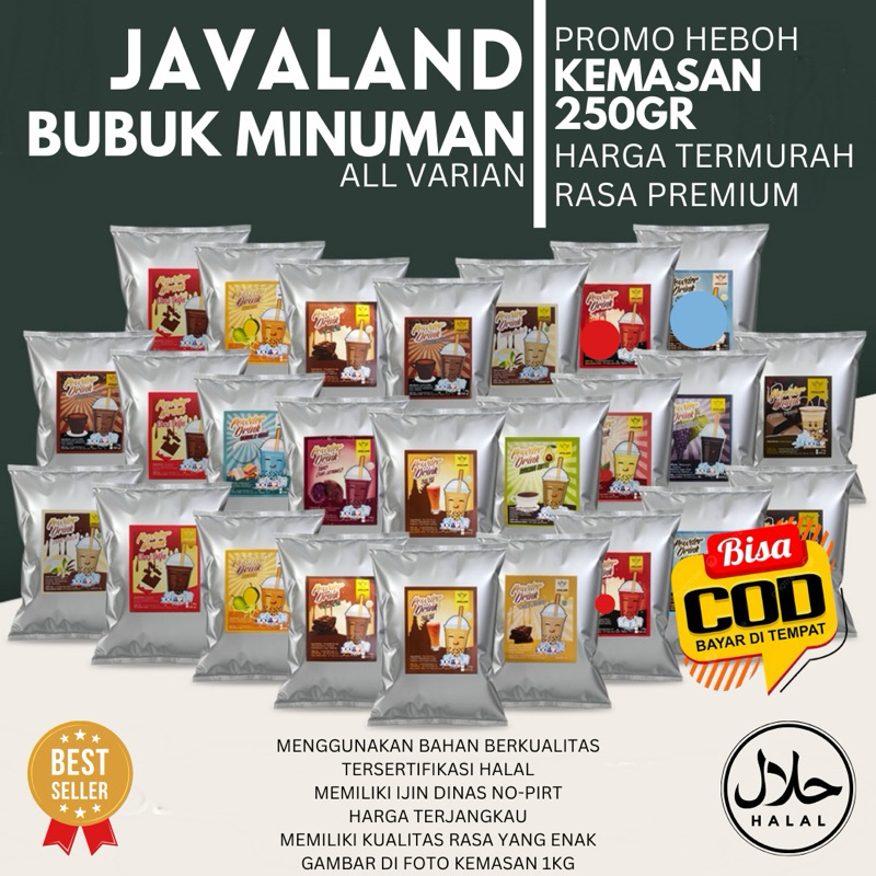 Jual Javaland Mix Bubuk Minuman Boba Kekinian Aneka Rasa 250gr | Shopee ...