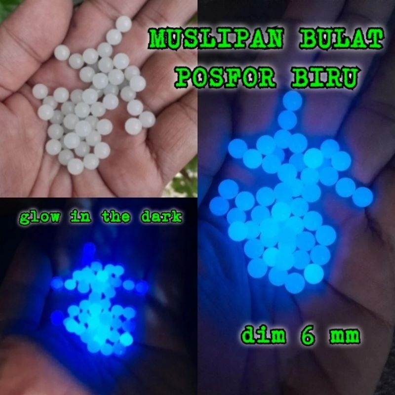 Jual BATU MUSLIPAN BULAT POSFOR BIRU MENYALA DALAM GELAP | Shopee Indonesia