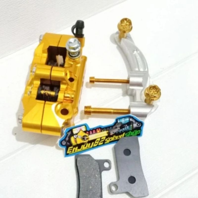 Jual Paket Kaliper Depan 4 Piston Monoblok 4p Breket Mio smile fino 110 soul karbu Mx jupiter z ...