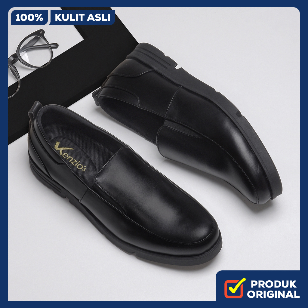 Jual JOBS BLACK ORIGINAL x KENZIOS Sepatu Kulit Sapi Asli Pria Loafers ...