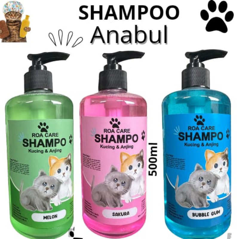 Jual roa shampo kucing dan anjing yang anti kutu jamur dan rontok melembutkan bulu 500ml ...