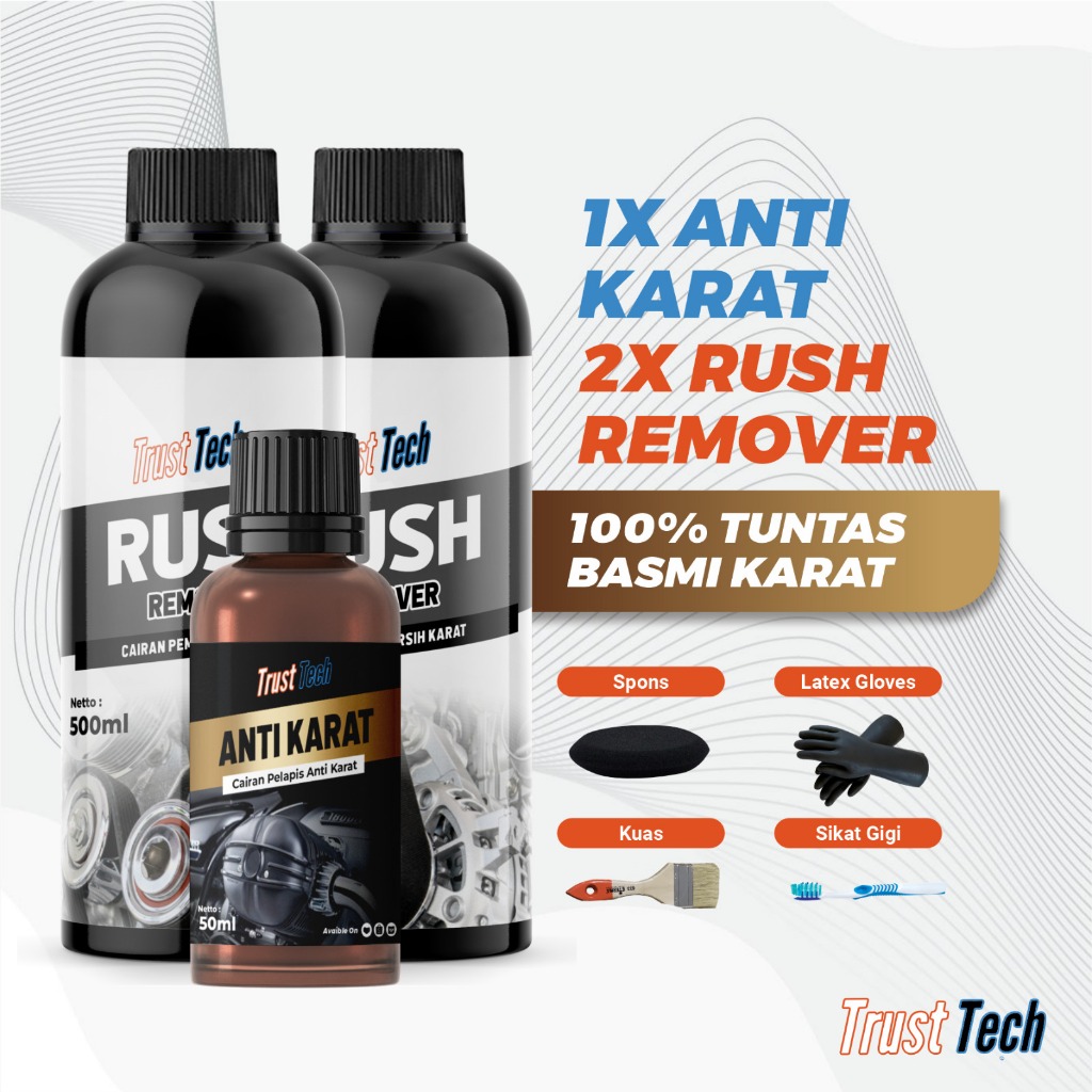 Jual TrustTech Rush Remover penghilang karat pada besi chrome baja stainless cairan pembersih ...