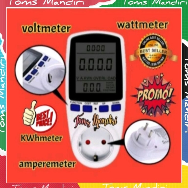 Jual fn Alat ukur test tegangan listrik digital kwh volt watt amper ...