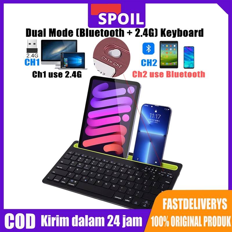 Jual SPOIL Wireless Bluetooth Keyboard Portable Wireless Keyboard Isi ...