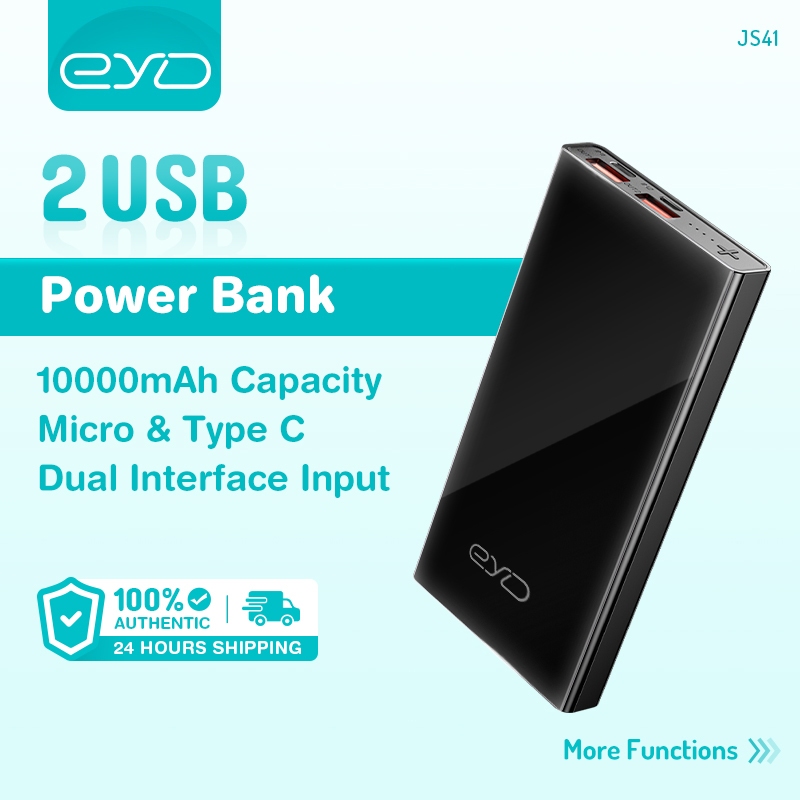 Jual EYD JS41 10000mAh PowerBank Fast Charging Type-C & Micro 2xUSB ...
