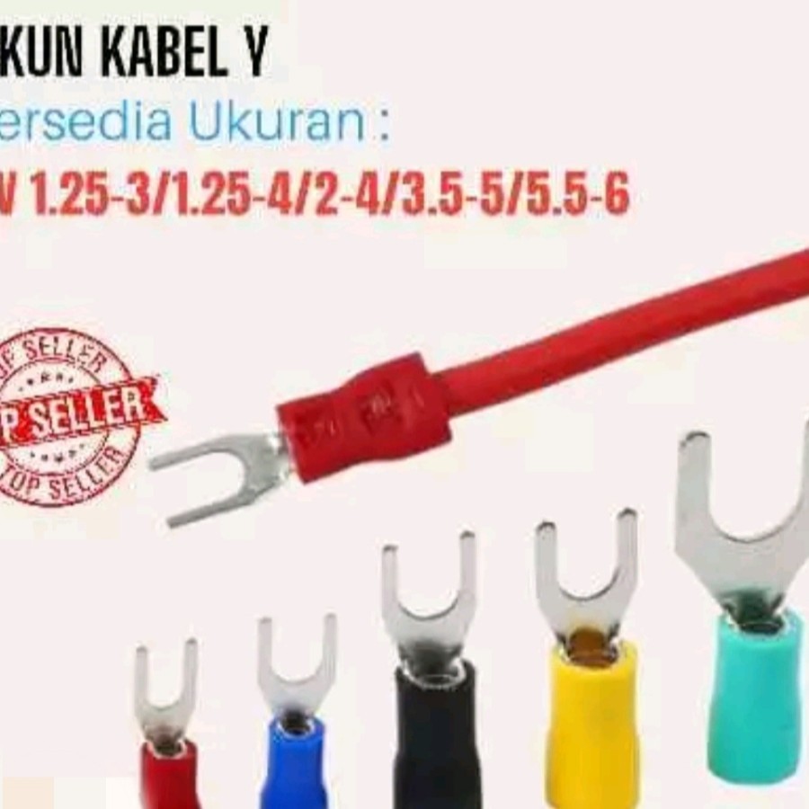 Jual Skun Kabel Y SV 1.25-4 Skun Garpu warna. merah/biru/hitam / kuning | Shopee Indonesia