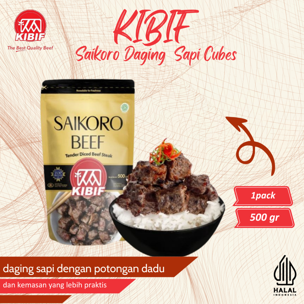 Jual KIBIF Beef Saikoro Cubes 500 Gr | Shopee Indonesia