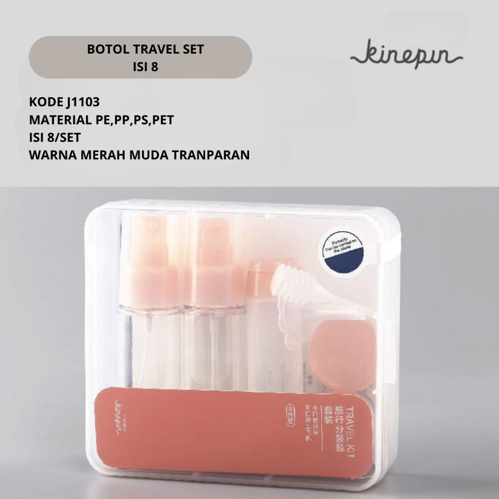 Jual Travel Pack Set Botol Isi 8 Travel Organizer Botol Refill Premium ...