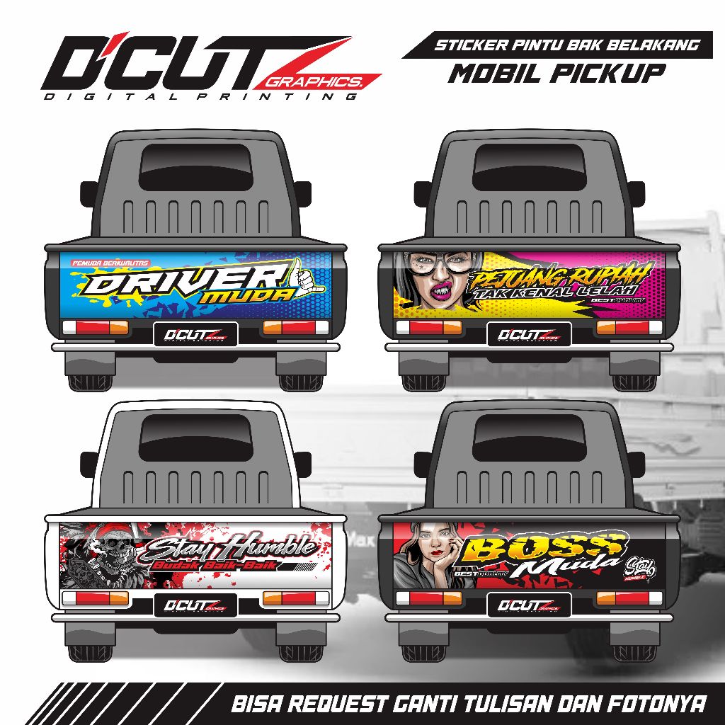 Jual Sticker Pintu Belakang Pick Up L300, Mega Carry, Futura, T120ss ...