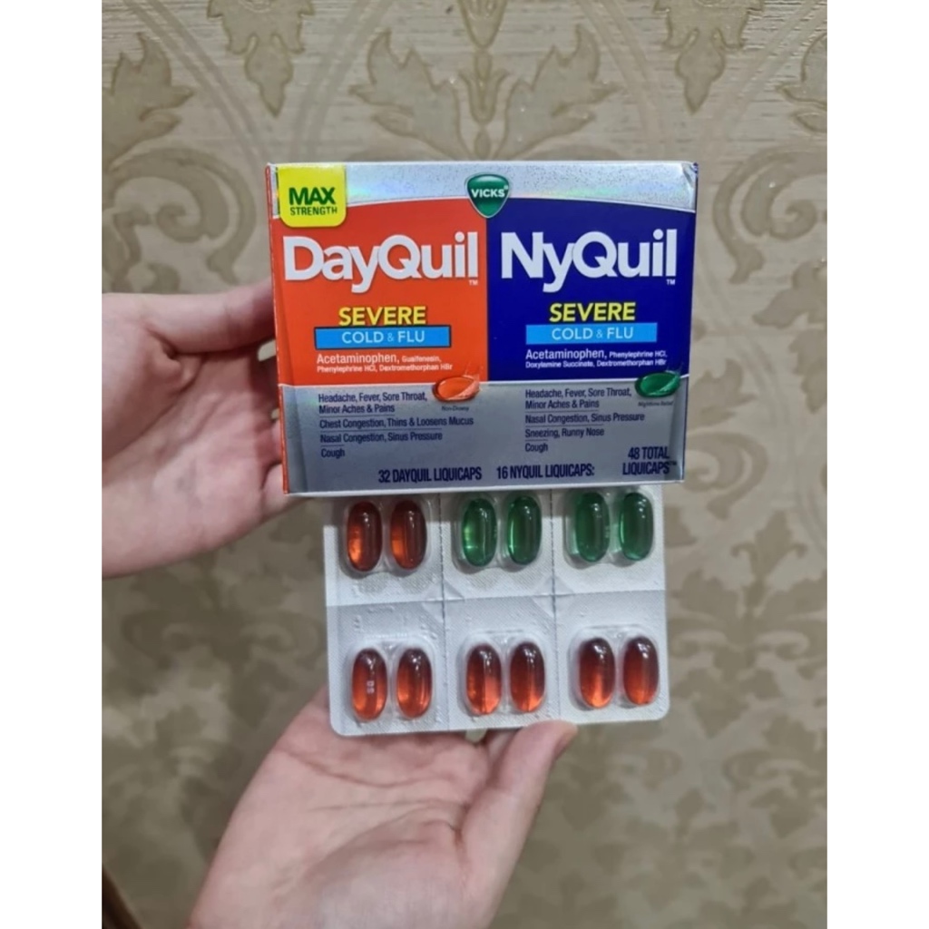 Jual Vicks DayQuil NyQuil Severe Cold & Flu ( 12 Caps ) | Shopee Indonesia