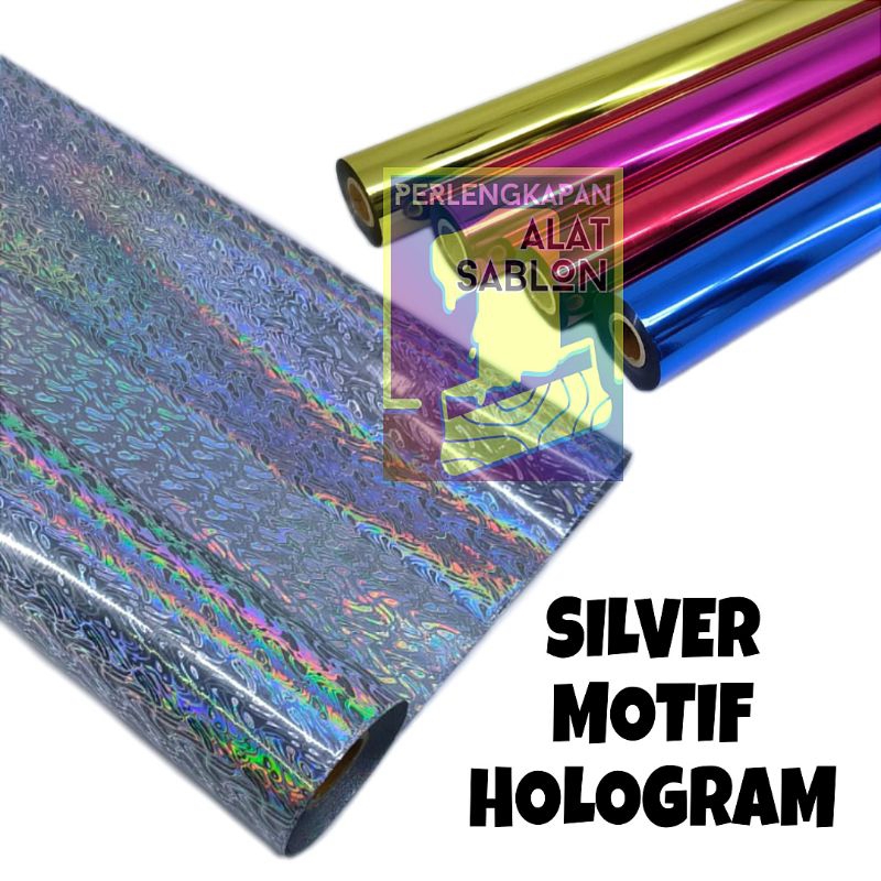 Jual PLASTIK KERTAS FOIL SABLON SILVER MOTIF HOLOGRAM 60CMX5M | Shopee ...
