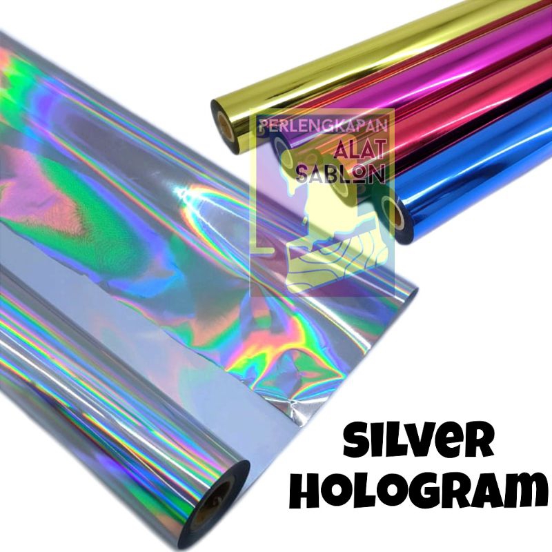 Jual PLASTIK KERTAS FOIL SABLON SILVER HOLOGRAM 60CMX5M | Shopee Indonesia